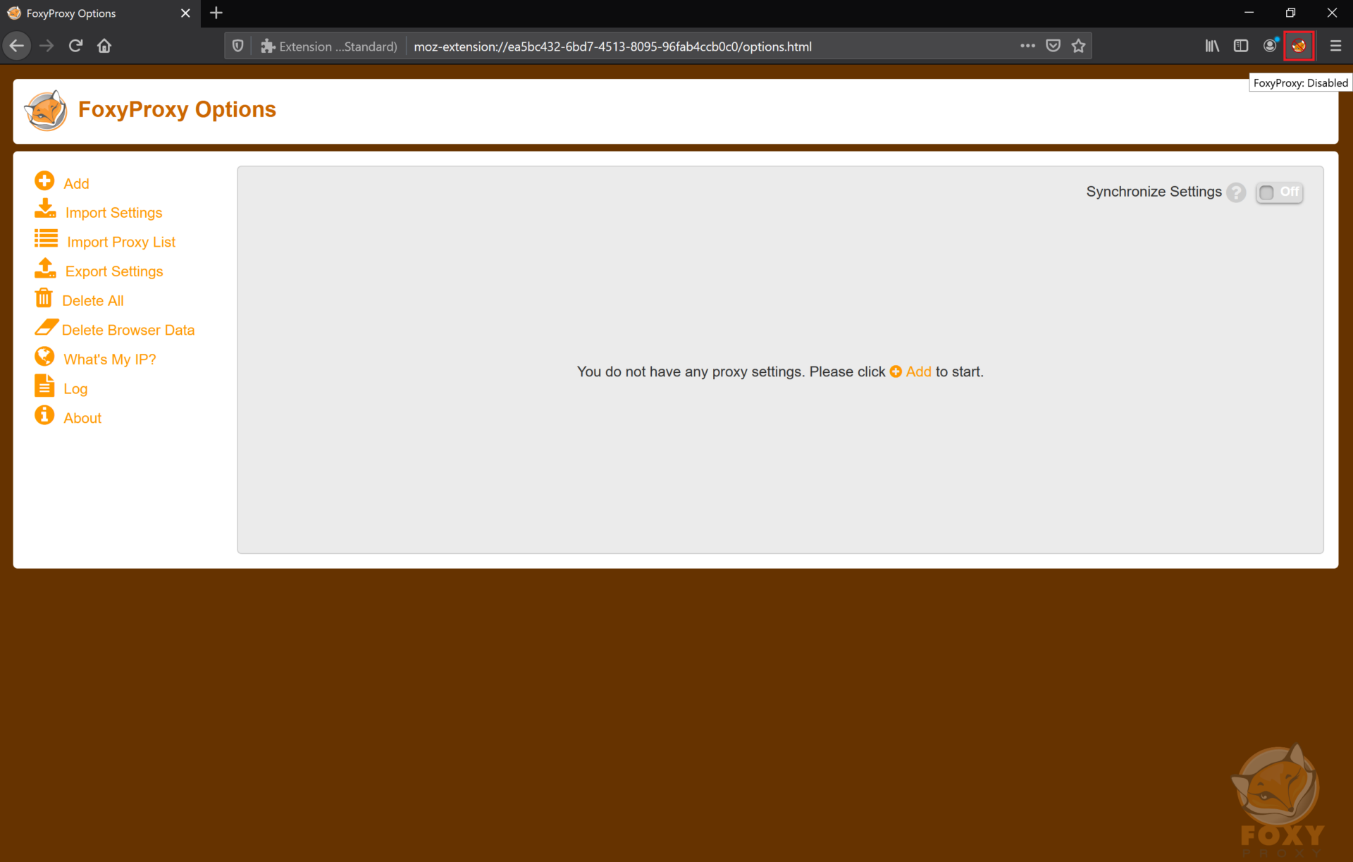 How to configure a proxy with FoxyProxy